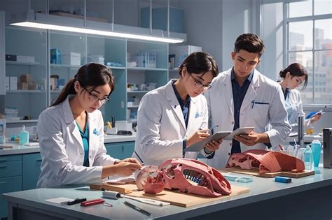 Premium Photo Create An Illustration Of A Teacher And Students Using