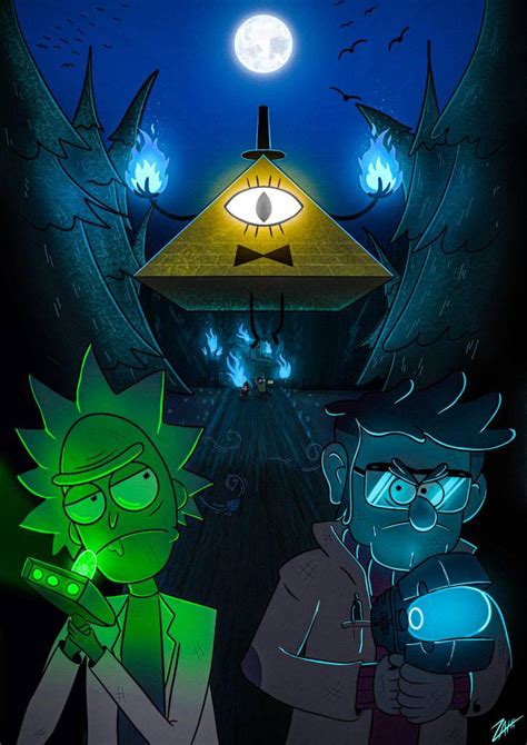 Rick And Morty X Gravity Falls By Zahitomi On Deviantart