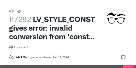 Lvstyleconstinit Gives Error Invalid Conversion From Const Void