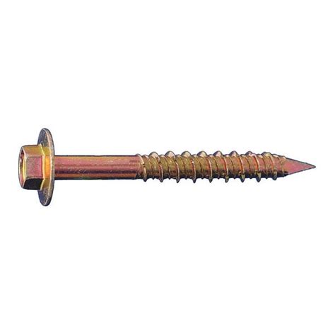 Daggerz Dagger Con Concrete Screw 1 4 Dia Hex 2 1 4 In L Yellow Zinc 1000 Pk Qcz14214 Zoro