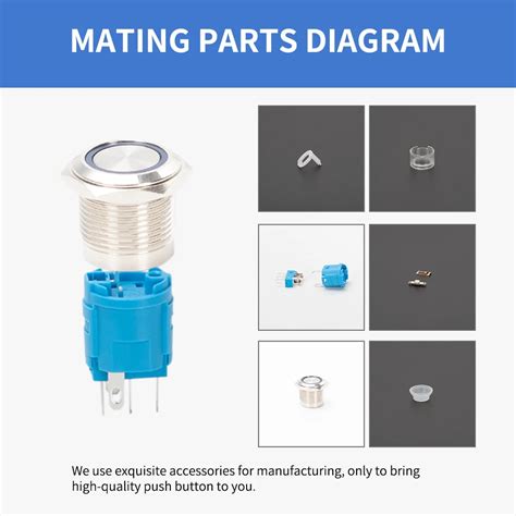 Durable Black Metal Push Button Switches Waterproof And Illuminated