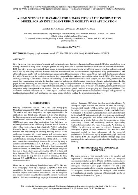 pdf a semantic graph database for bim gis integrated information