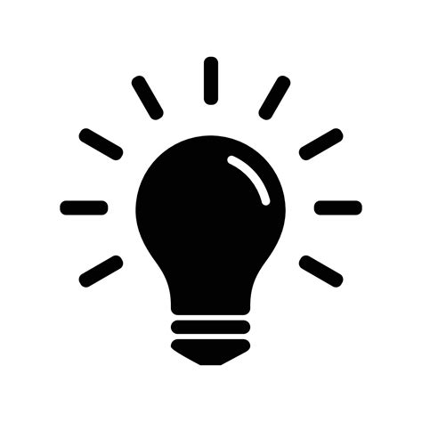 Light Bulb Black And White Vector Icon Design 20372361 Vector Art At