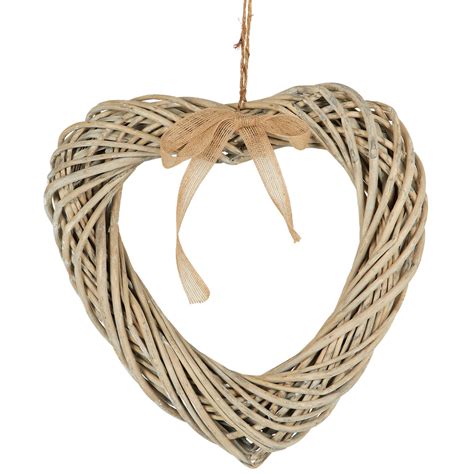 Grey Wicker Heart