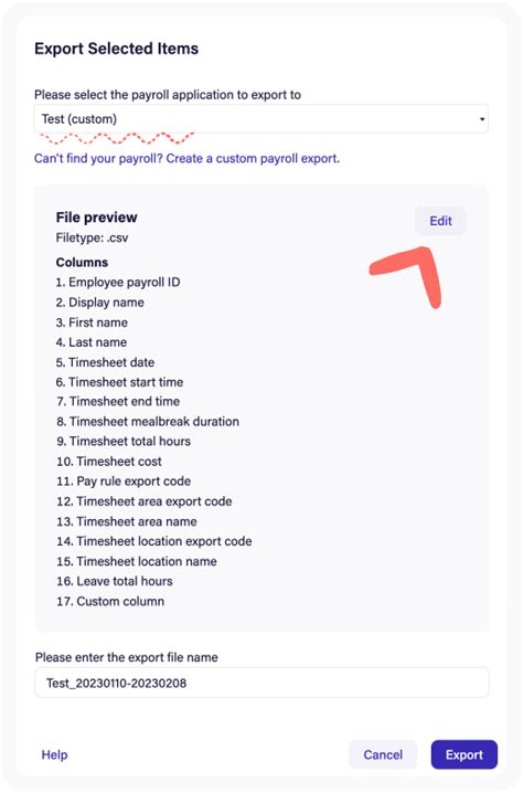 Custom Payroll Export Deputy Help Center