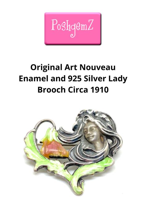 Art Nouveau Lady Brooch Vintage Costumes Art Nouveau Brooch