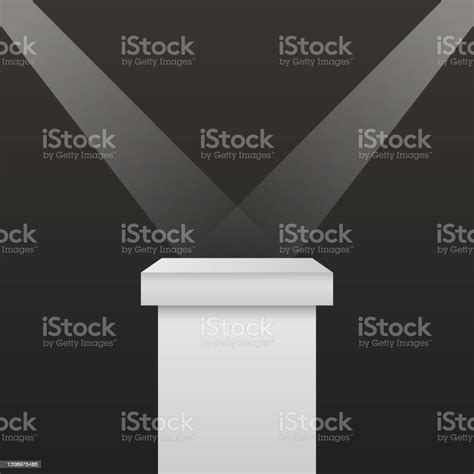 Single Pedestal Or Column With Light Source Vector Illustration Stock