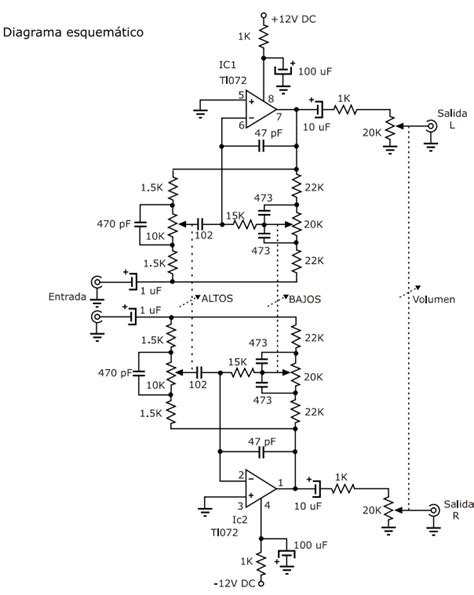Soft Bass Preamplifier Using Tl072