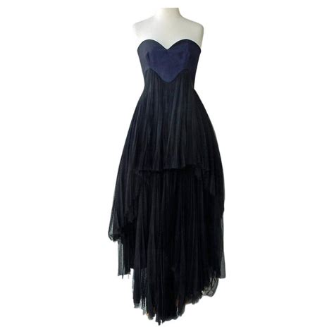 Christian Dior Demi Couture Runway Elegant Strapless Cocktail Evening