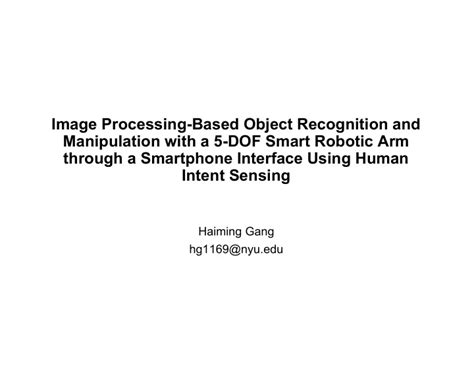 [ppt] Image Processing Based Object Recognition And Manipulation With A Powerpoint