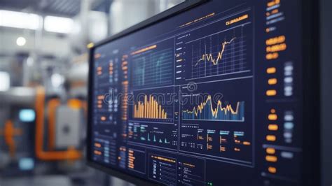 Data Analysis Interface With Charts On Screen Digital Business Graphs