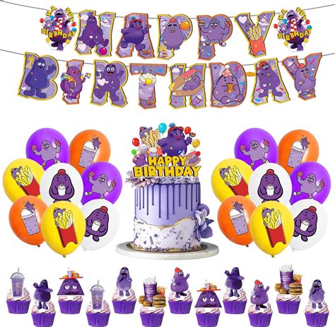 Mcdonalds Grimace Birthday Decorations Grimace Shake Party Supplies