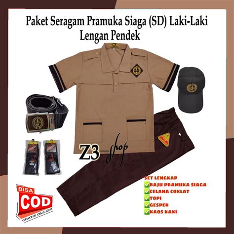 Jual Paket Seragam Pramuka Siaga Sd Laki Lengan Pendek Kelas 1 6 Set Lengkap Seragam Sekolah