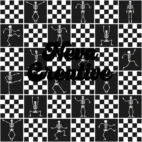 Halloween Checkered Seamless Pattern Skulls Seamless Paper Halloween