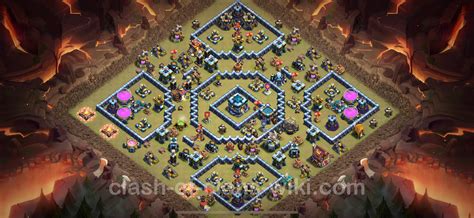 Best War Base Th13 With Link Anti Everything Hybrid 2025 Town Hall