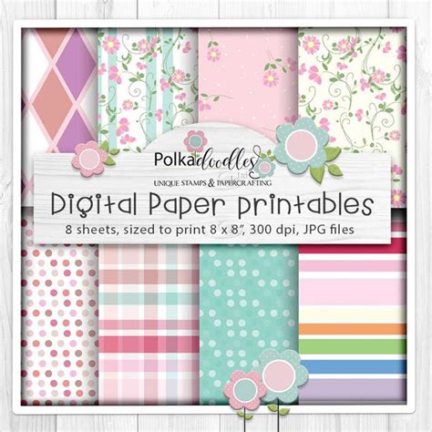 Rebel Pretty Printable Craft Paper Patterns Bundle 2 Polkadoodles
