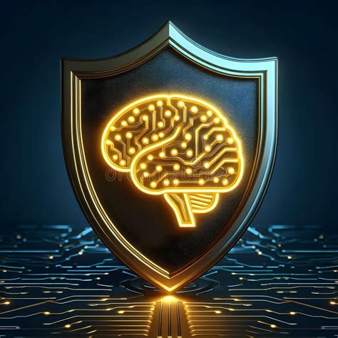 A Brain Encased Within A Shield Symbolizing The Concept Of Ai Safety