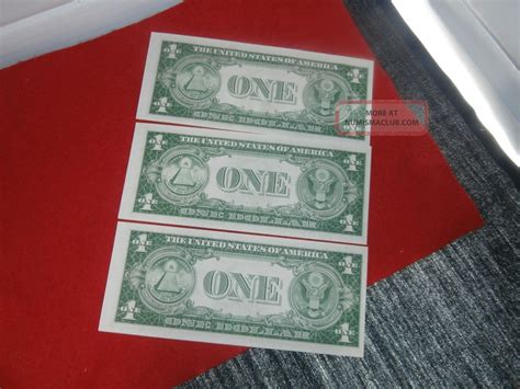 1935f 1 Silver Certificate X3 Unc Consecutive Ser S Cut Offcenter
