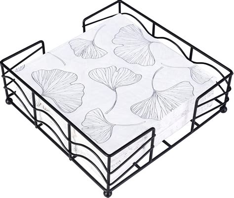 Ebristar Flat Napkin Holder Modern Black Metal Napkin