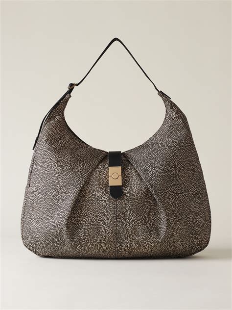 Borsa Donna Grande A Spalla Op Natural Black Borbonese Borse