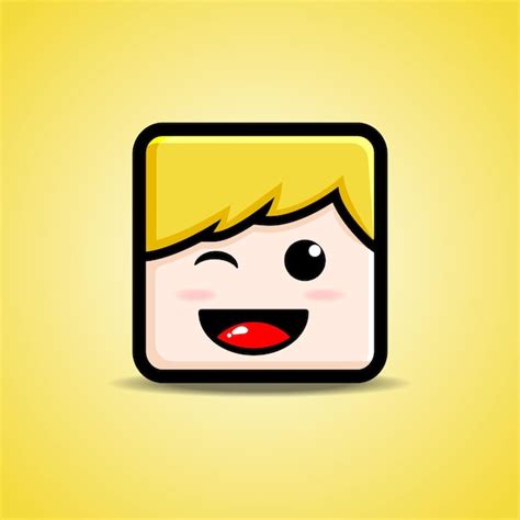 Premium Vector Head Square Avatar Cute Character