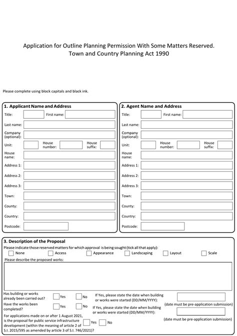 United Kingdom Application For Outline Planning Permission With Some