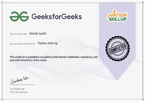 Python Geeksforgeeks Certification Programming Softwaredevelopment