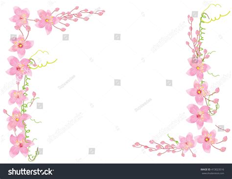 Pink Flowers Frame Border Background Vector Stock Vector Royalty Free
