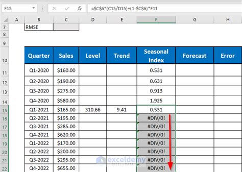 Perform Holt Winters Exponential Smoothing In Excel 11 Steps