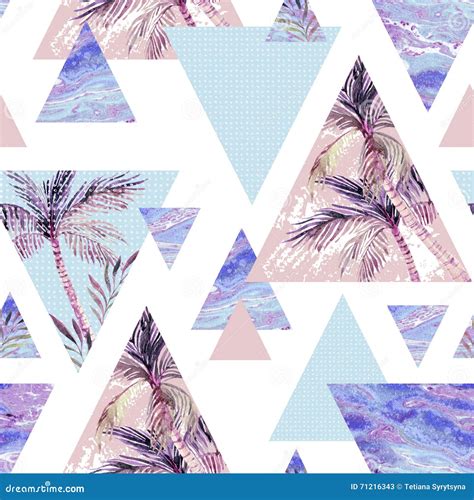 Abstract Summer Geometric Seamless Pattern Stock Illustration
