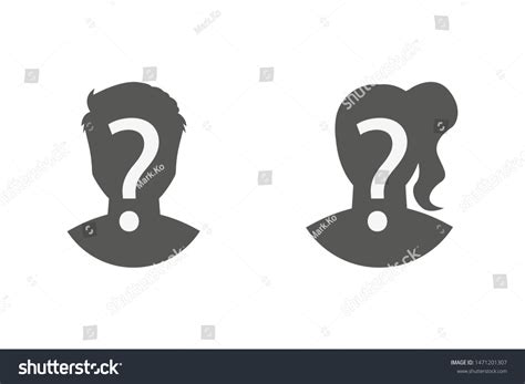 Silhouettes Man Woman Question Mark Vector Stock Vector Royalty Free