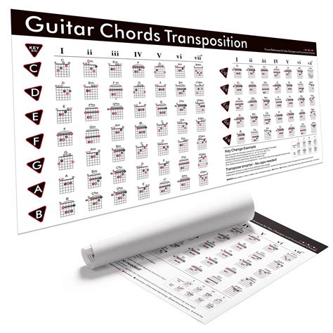 Guitar Chord Transposition Chart Poster Functional