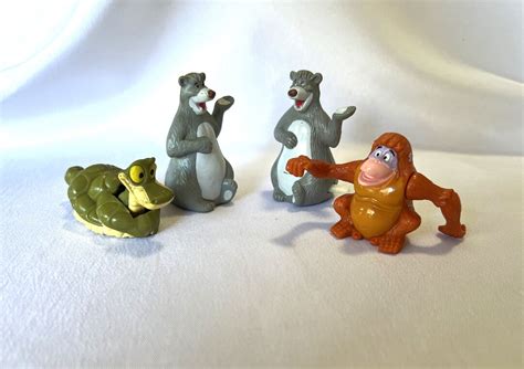 Vintage Disney The Jungle Book Wind Up Toys Baloo Kaa King Louie 4 Toy