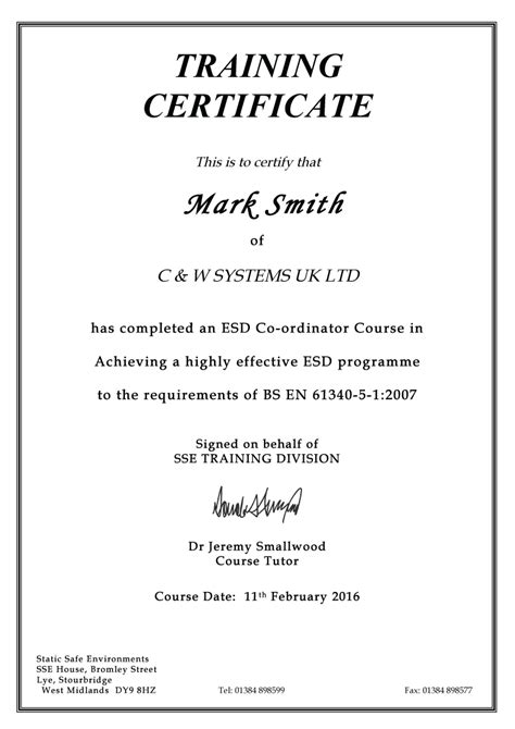 Esd Training On Site Or At Static Safe Environments Ltd