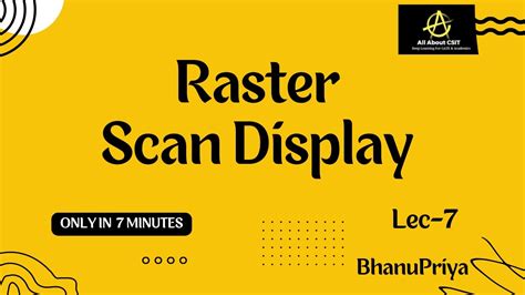 Lec 7 Raster Scan Display Computer Graphics Bhanupriya Youtube