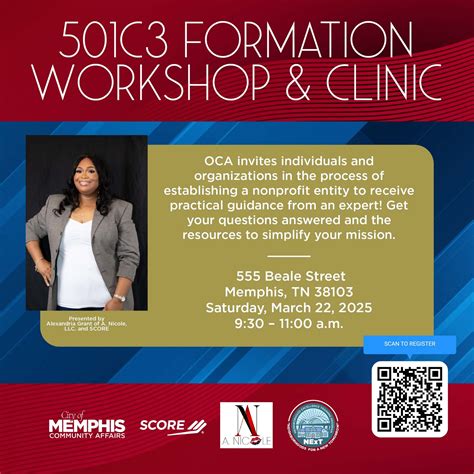 501c3 Formation Workshop And Clinic Downtown Memphis