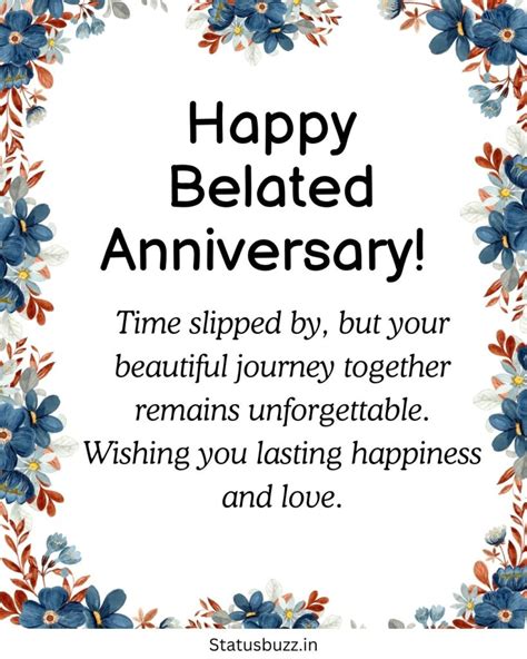 240 Heartfelt Belated Anniversary Wishes Statusbuzz