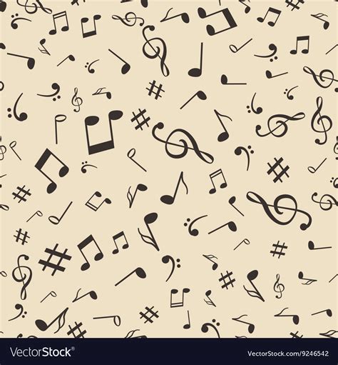 Abstract Music Notes Seamless Pattern Background Vector Image