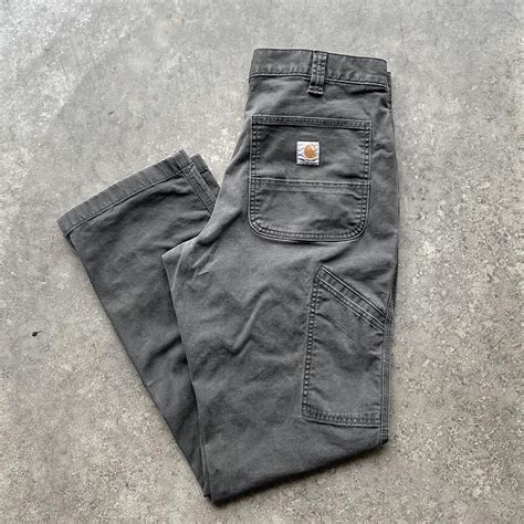 Vintage Dark Grey Carhartt Carpenter Pants Size 32 Depop