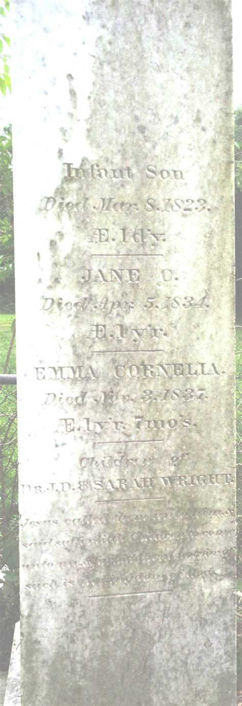 Jane C Wright 1833 1834 Mémorial Find A Grave