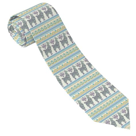 Ties For Men Exotic Cute Alpaca Llama Vintage Soft Comfort Mens Tie
