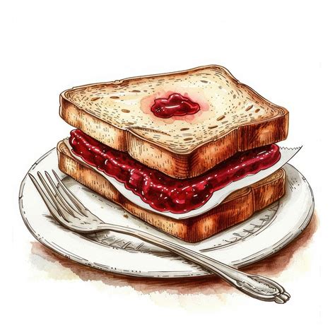 Delicious Jam Sandwich Illustration Free Photo Illustration Rawpixel