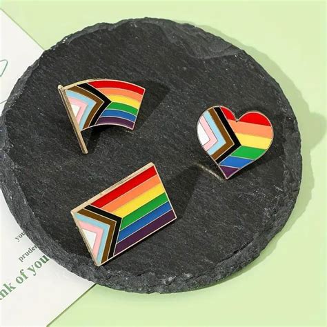 Progressive Flag Enamel Pin Pride Month Lgbtq Gay Pride Pin For