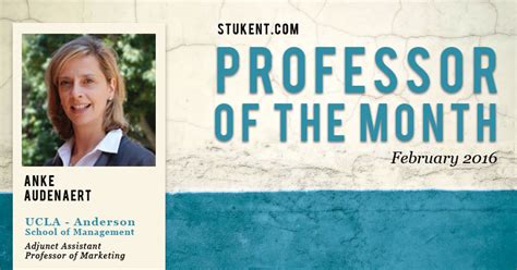 Professor Of The Month Anke Audenaert Stukent Stukent