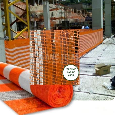 Tapume Tela Sinalização Laranja E Branco 120m X 50m Pesada Amc Telas Agrícolas