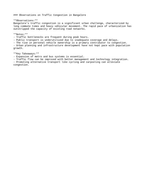 Traffic Congestion Observations Pdf