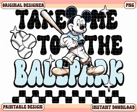 Micky Baseball Png Take Me To The Ballpark Png Baseball Png Retro Png Ballpark Png Baseball