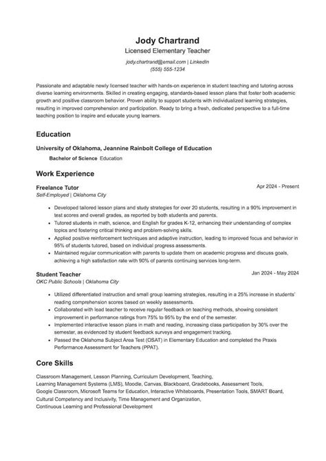 Example Teacher Teacher Resume Examples And Templates For 2025