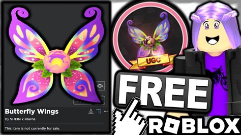 Free Accessory How To Get Butterfly Fairy Wings Roblox Shein X Klarna Wonderland Event Youtube