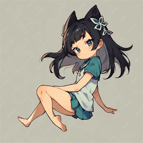 Premium Photo Chibi Cute Cat Anime Girl